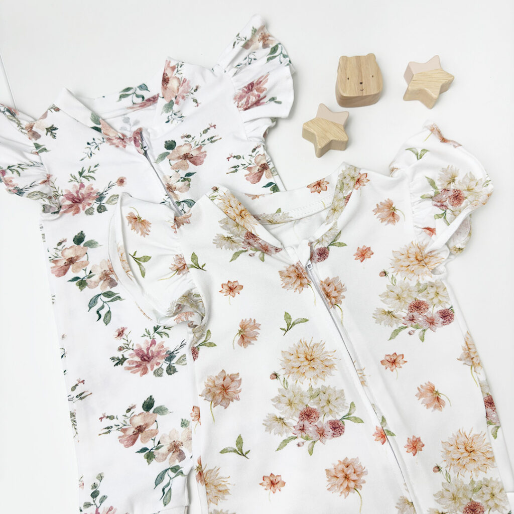 Rampers niemowlęcy Zaczarowane Dalie - Amumu.pl